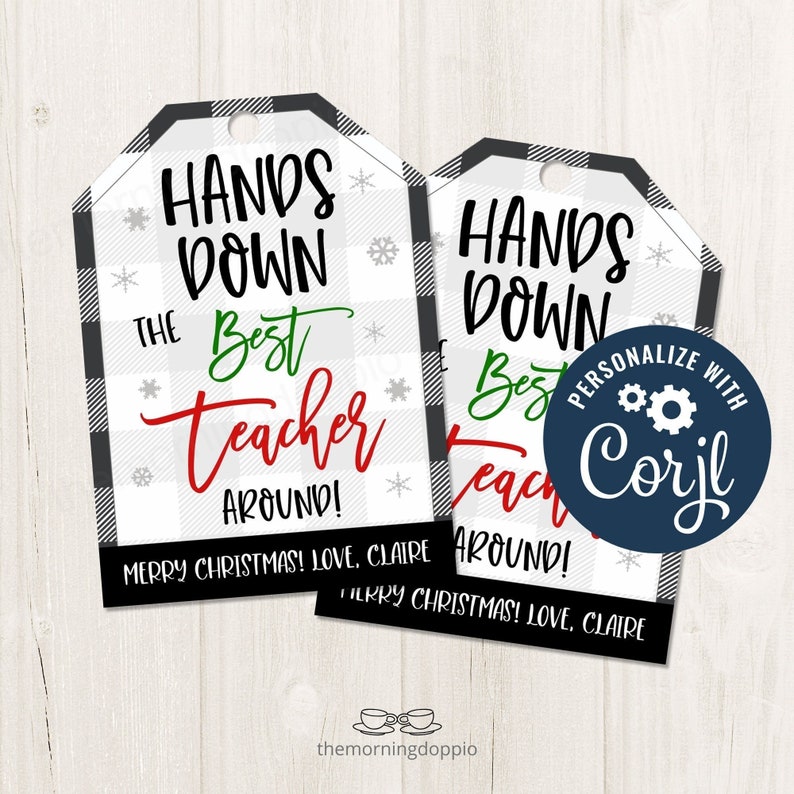 Printable/editable Hands Down You're the Best Teacher | Etsy