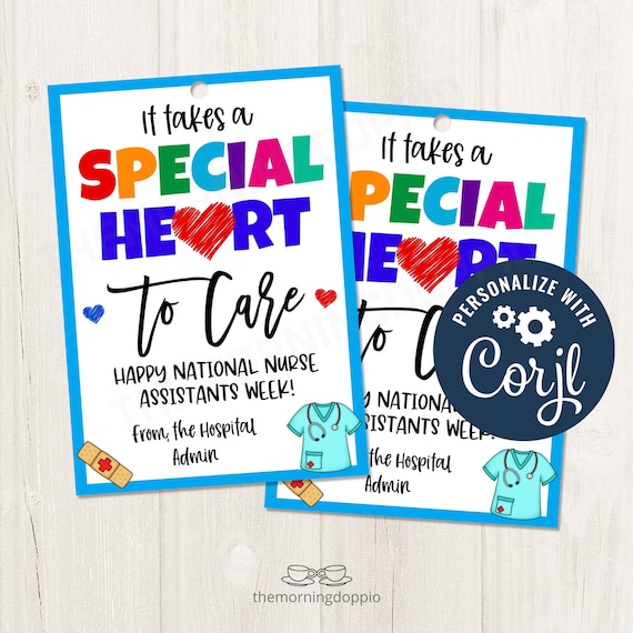 Printable/editable National Nursing Assistants Week Gift Tag - Etsy