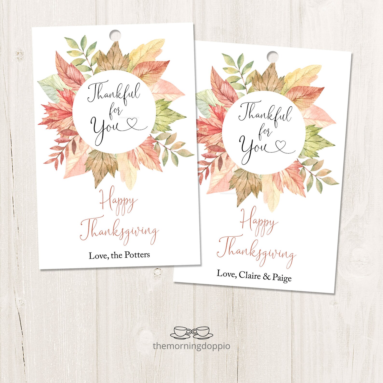 Printable/editable Thankful for You Gift Tag Happy - Etsy