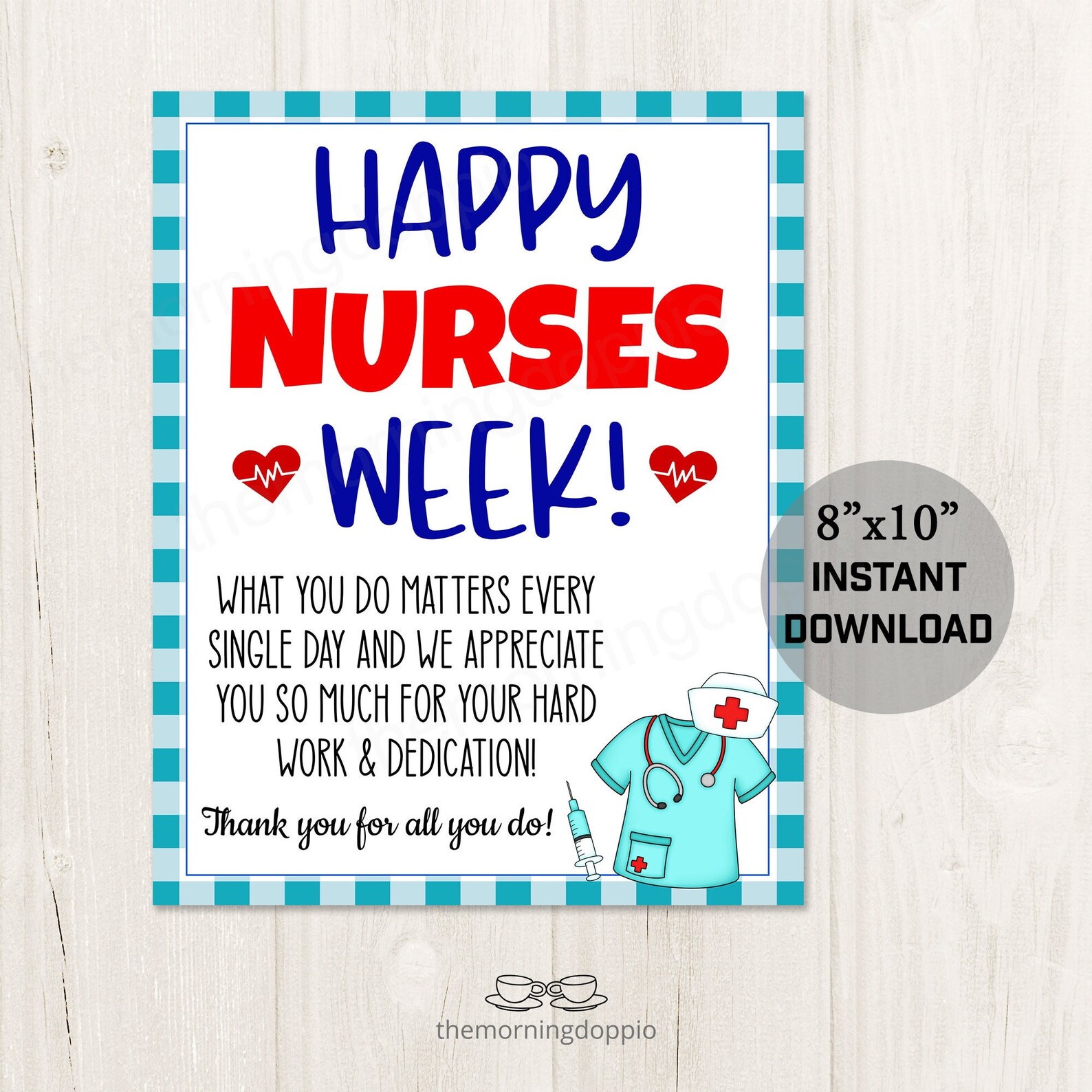 Printable Happy Nurses Week Appreciation Thank You Table Sign - Etsy UK