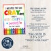 Printable/editable I Will Miss You Cray-zy Have a Colorful Summer ...