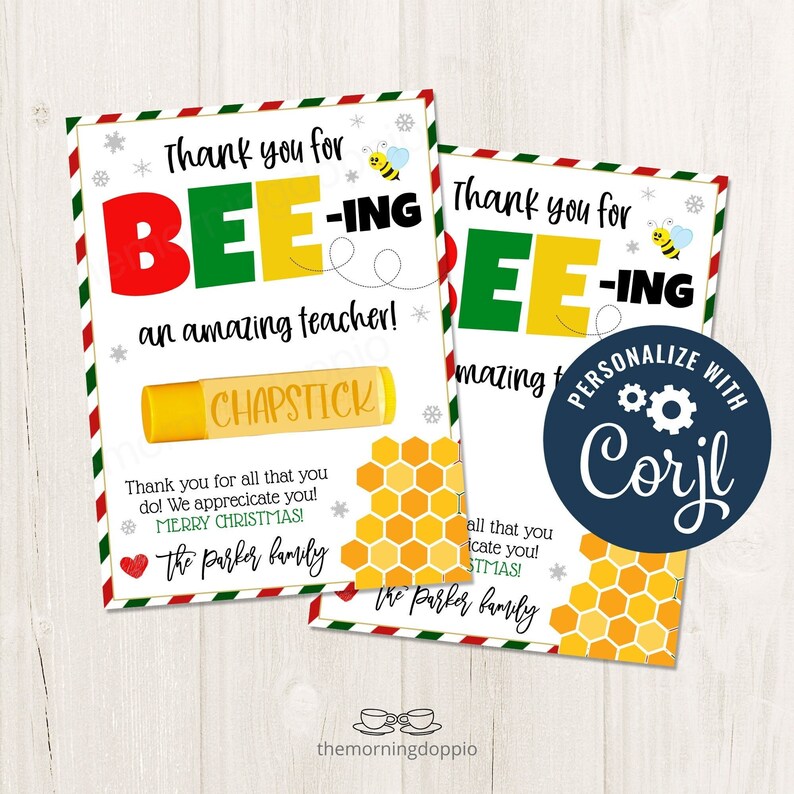 Printable/editable Thank You for Bee-ing Amazing Chapstick Lip Balm ...