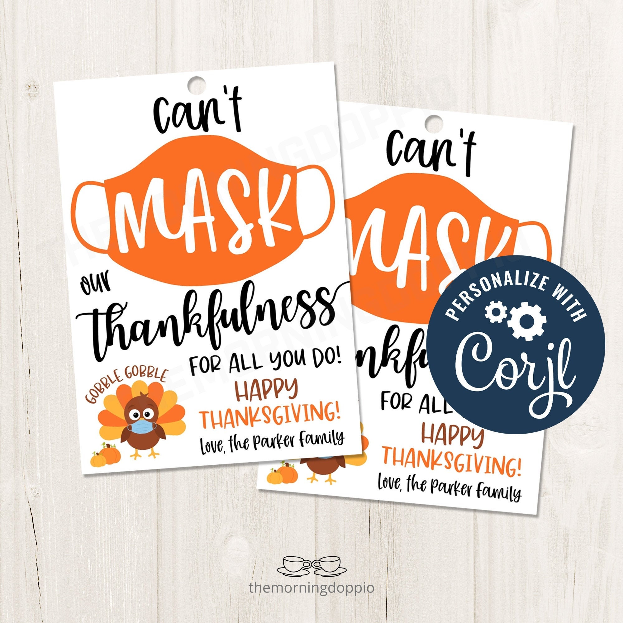 Printable/EDITABLE Happy Thanksgiving Gift Tag for Teacher | Etsy