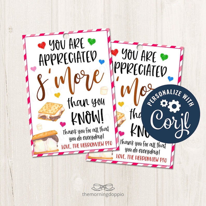 Printable/editable You Are Appreciated Smore Than You Know - Etsy