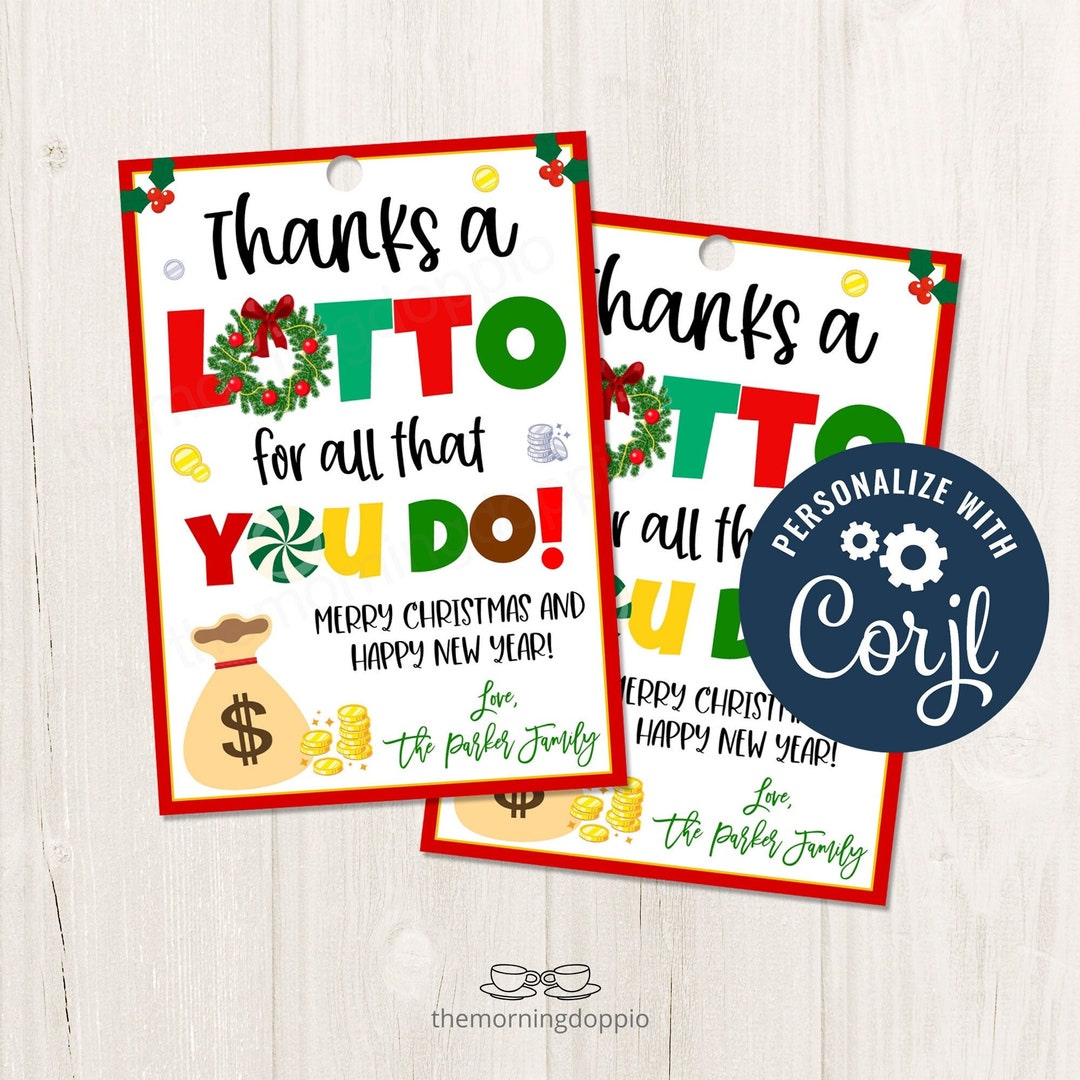 Printable/editable Thanks a Lotto for All You Do Lottery Appreciation ...