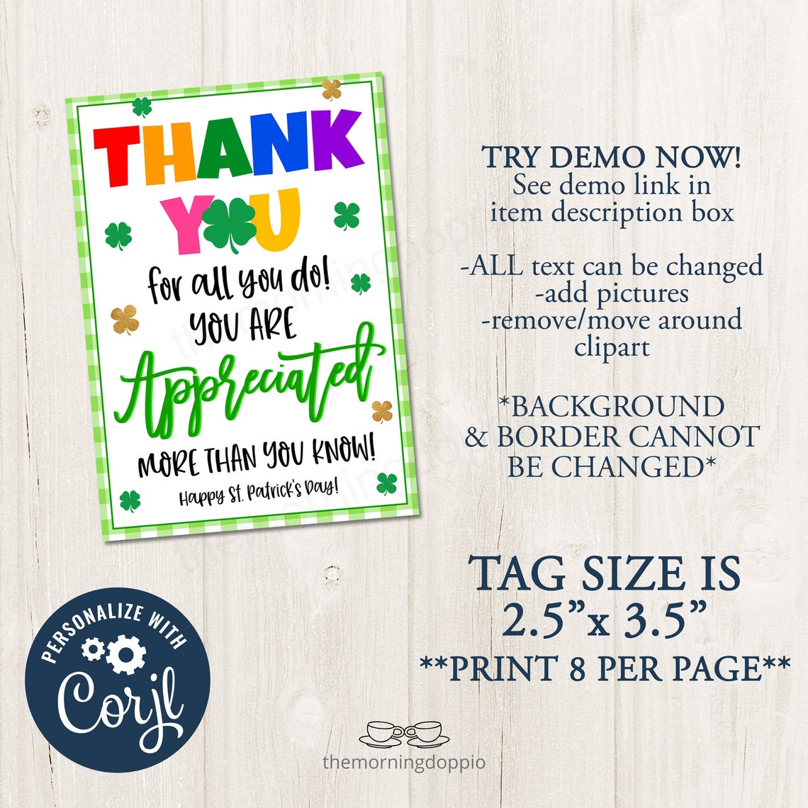Printable/editable Thank You Appreciation Spring St. - Etsy