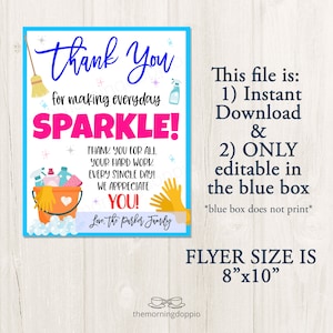 Printable/editable Housekeeping Appreciation Week Thank You Sign ...