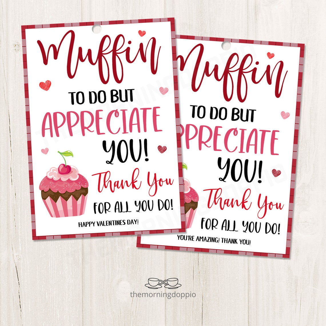 Printable/editable Muffin Gift Tag Sweet Bakery Valentines - Etsy