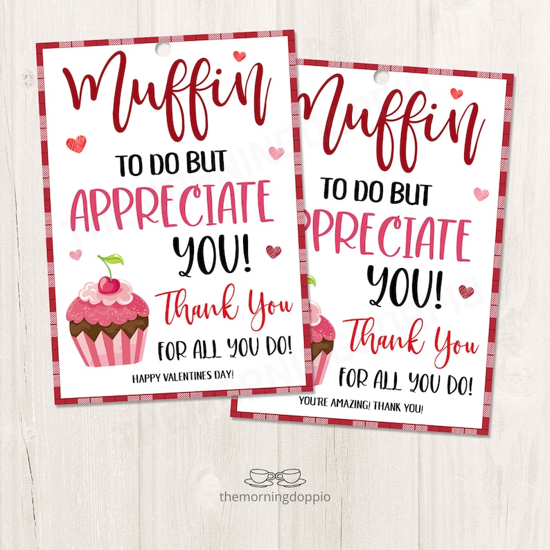 Printable/editable Muffin Gift Tag Sweet Bakery Valentines - Etsy