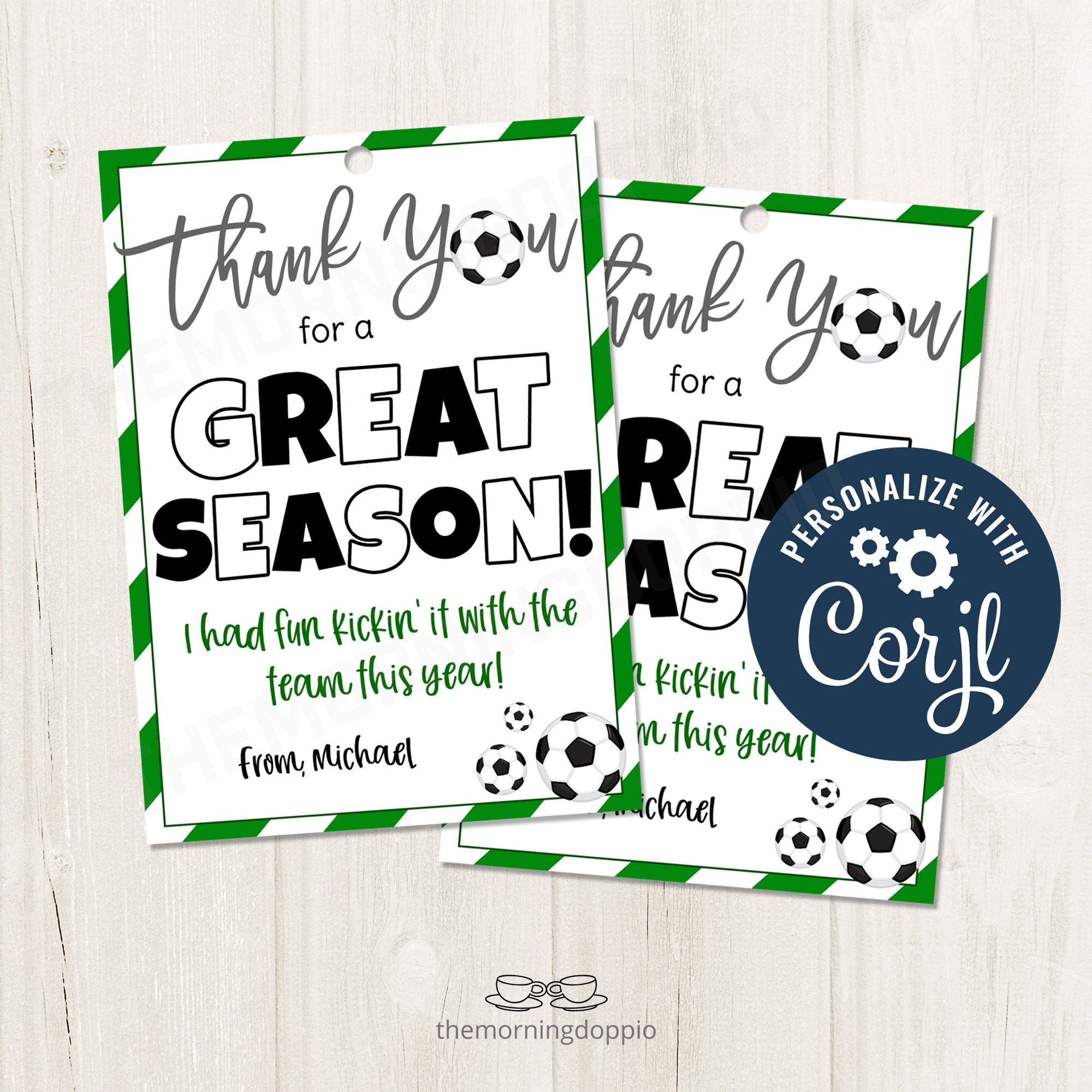 Printable/editable Soccer End of Season Gift Tag for Teams - Etsy