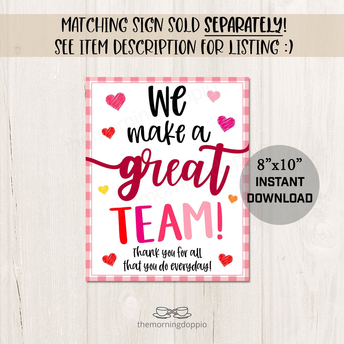 Printable/editable We Make a GREAT TEAM Gift Tag - Etsy Canada