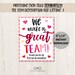 Printable/editable We Make a GREAT TEAM Gift Tag Valentine's Day Tag ...