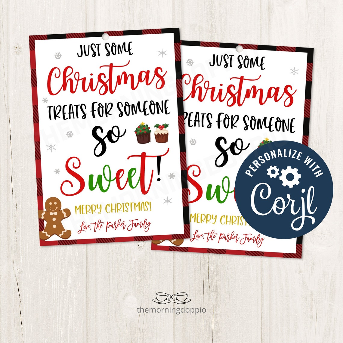 Printable/EDITABLE Christmas Treats for someone so sweet gift | Etsy