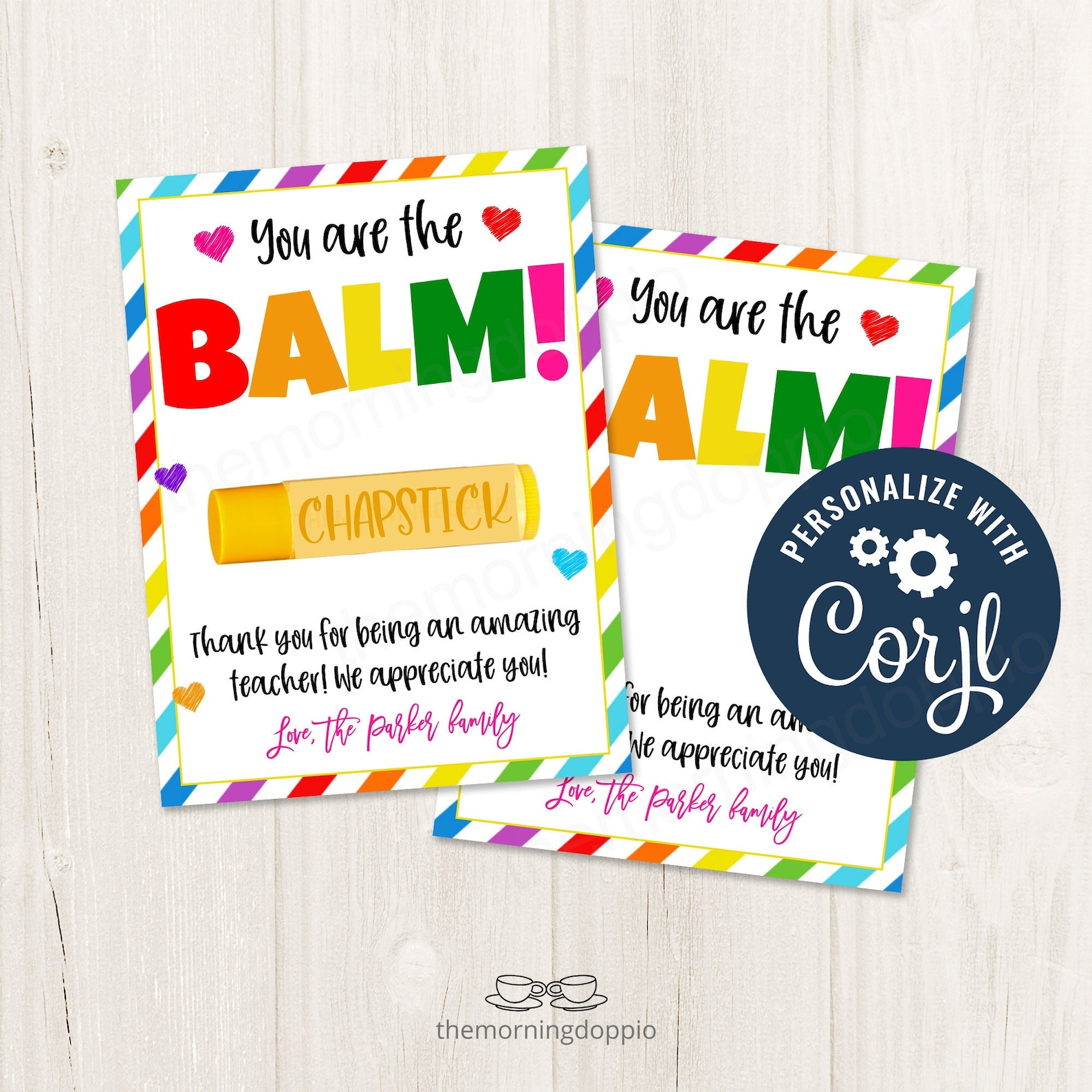 Printable/editable You're the BALM Chapstick Card for - Etsy