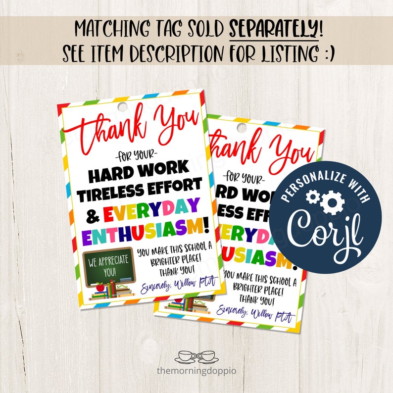 Printable Thank You for All You Do Teacher Staff PTO PTA Appreciation ...