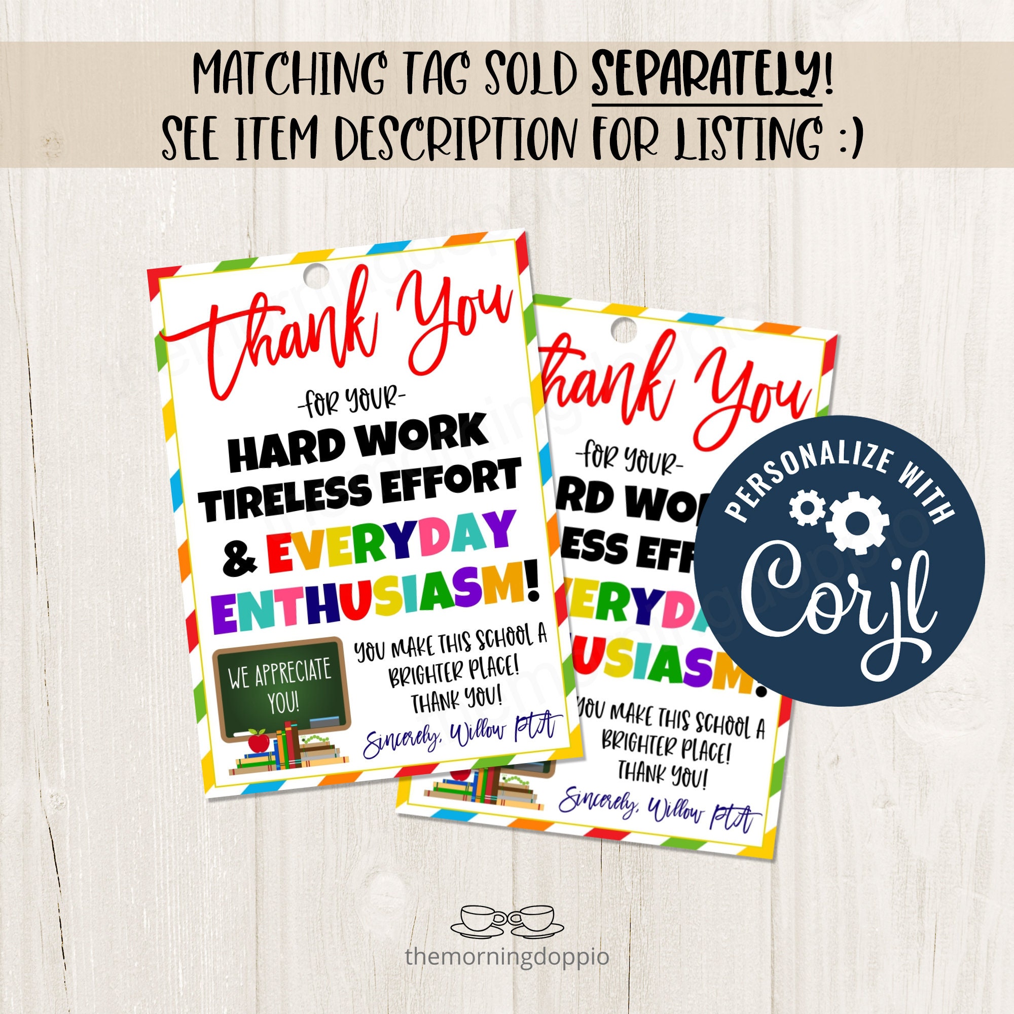 Printable Thank You for All You Do Teacher Staff PTO PTA Appreciation ...