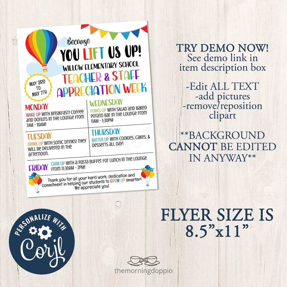 Printable/editable You Lift Us UP All Teacher and Staff Appreciation ...