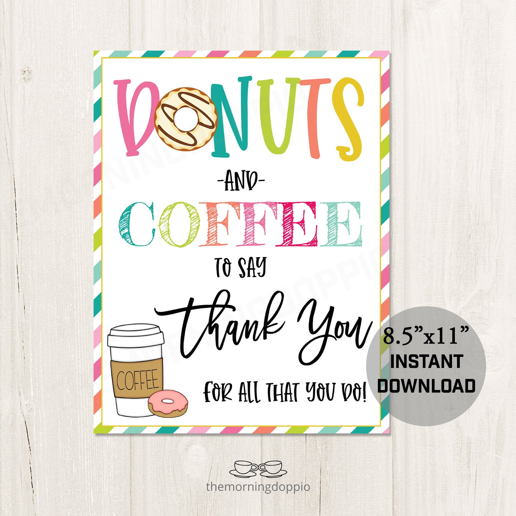 Printable Donuts and Coffee Appreciation Flyer for Nurses - Etsy