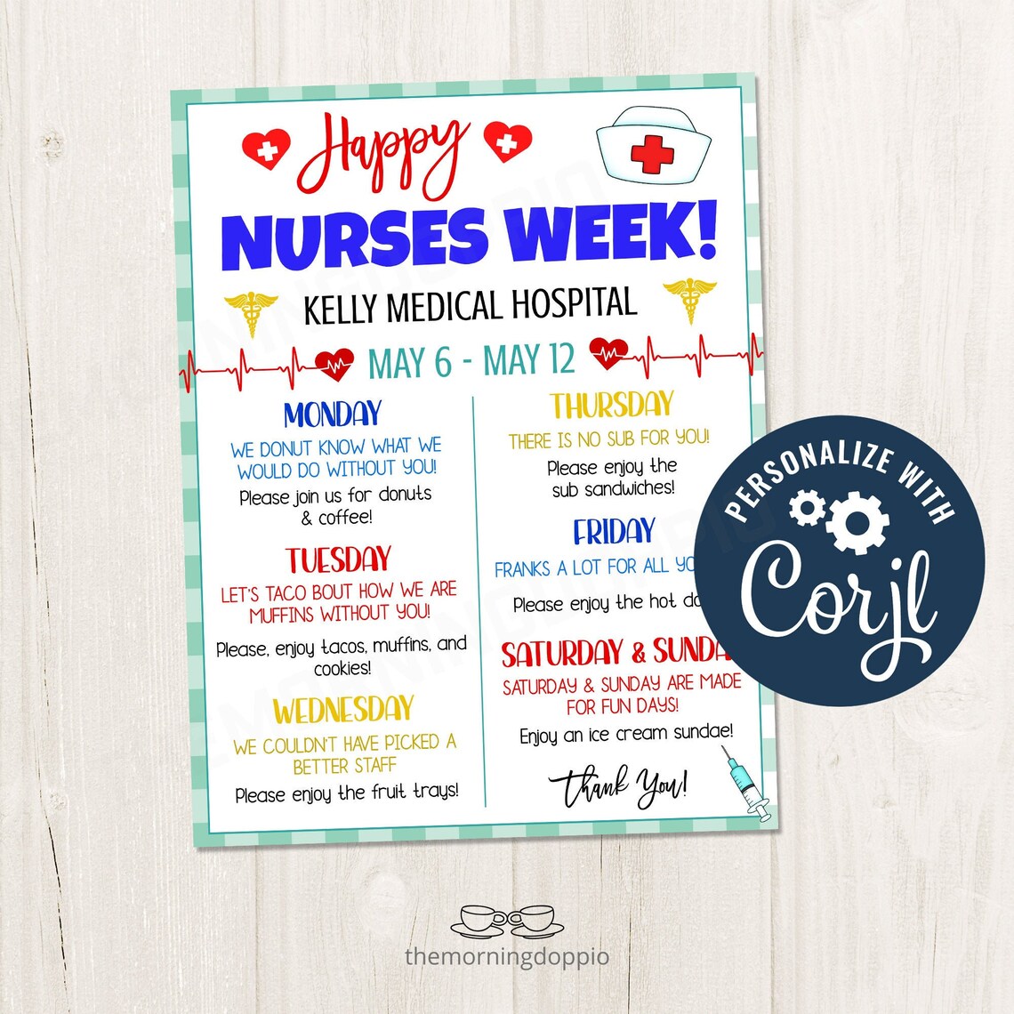 Printable/editable Happy Nurses Week Nurse Appreciation Week | Etsy