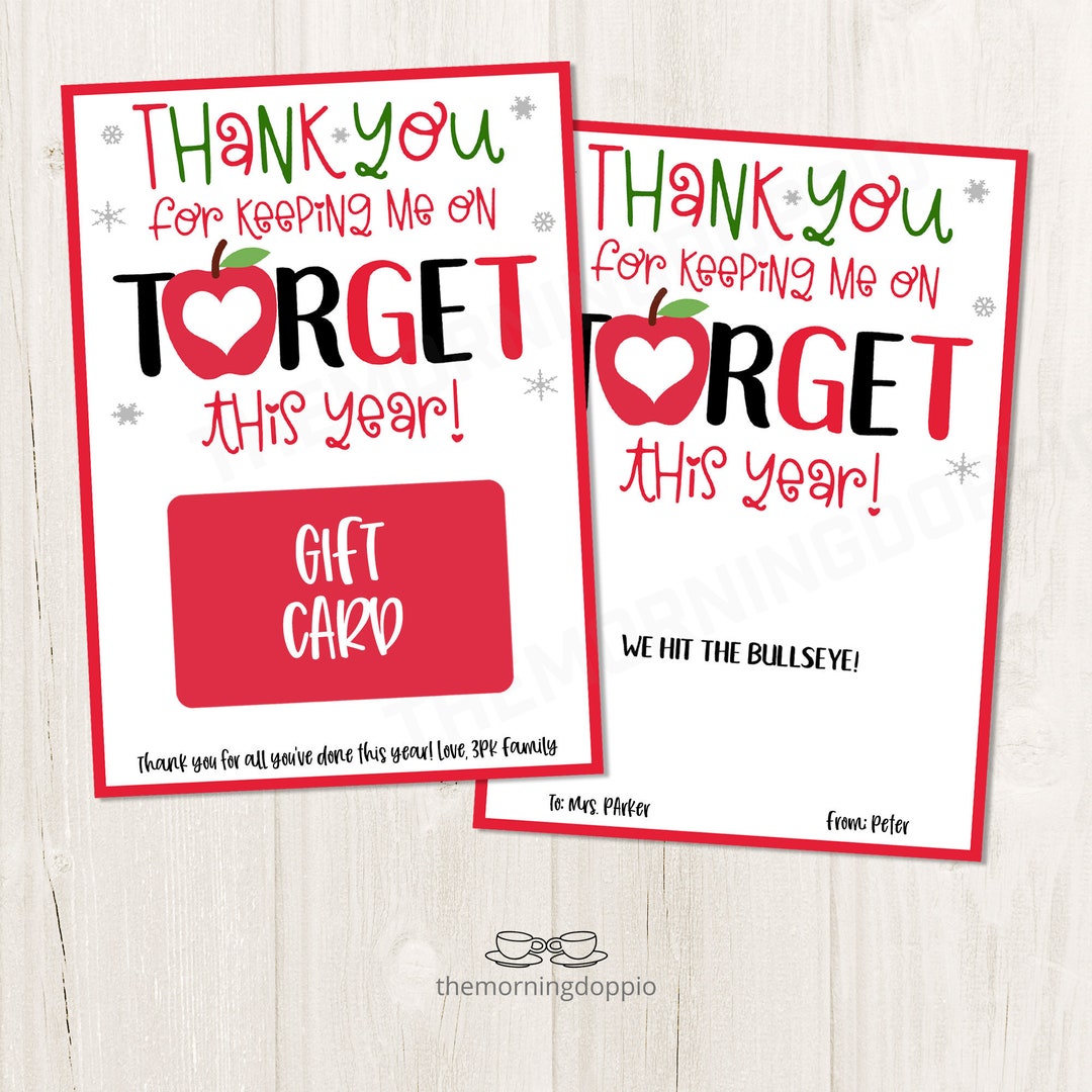 Printable/editable Thanks for Keeping Me on TARGET This Year Target ...