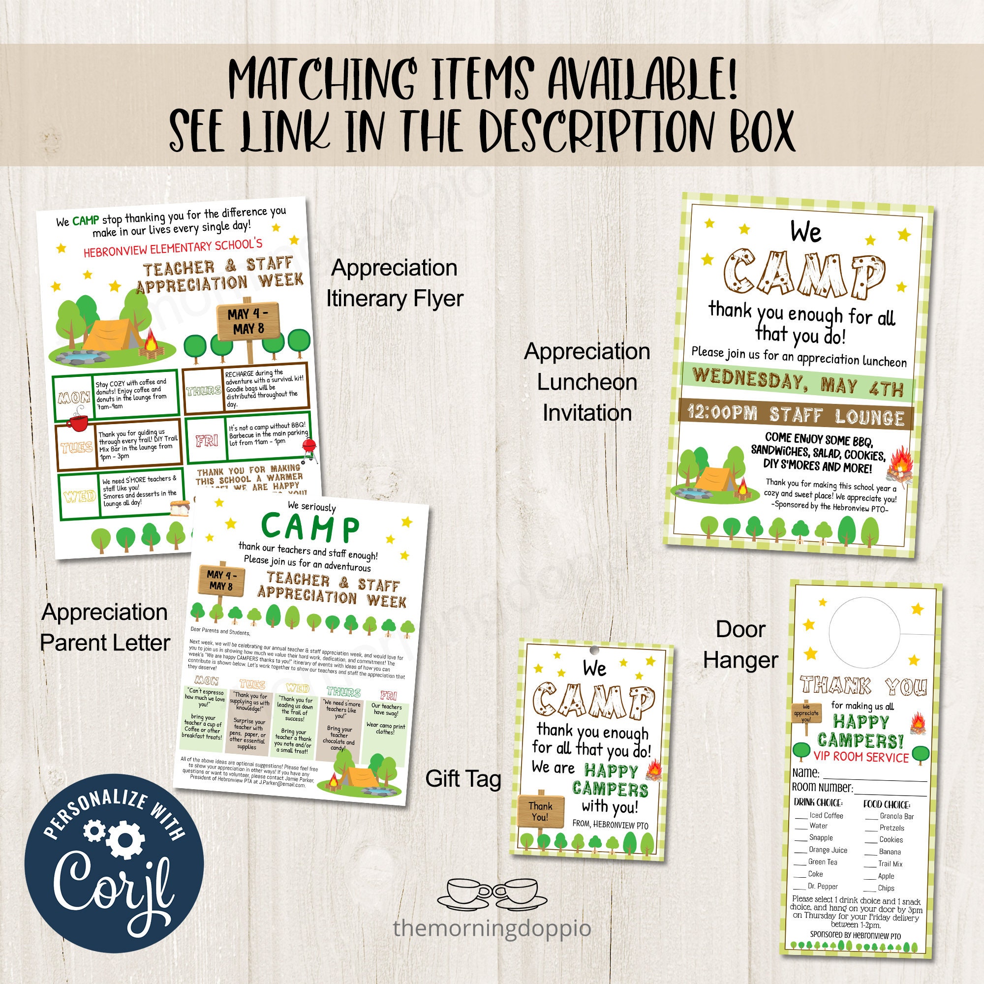 Printable/editable Camp Outdoor Theme Parent Letter Teacher Staff ...