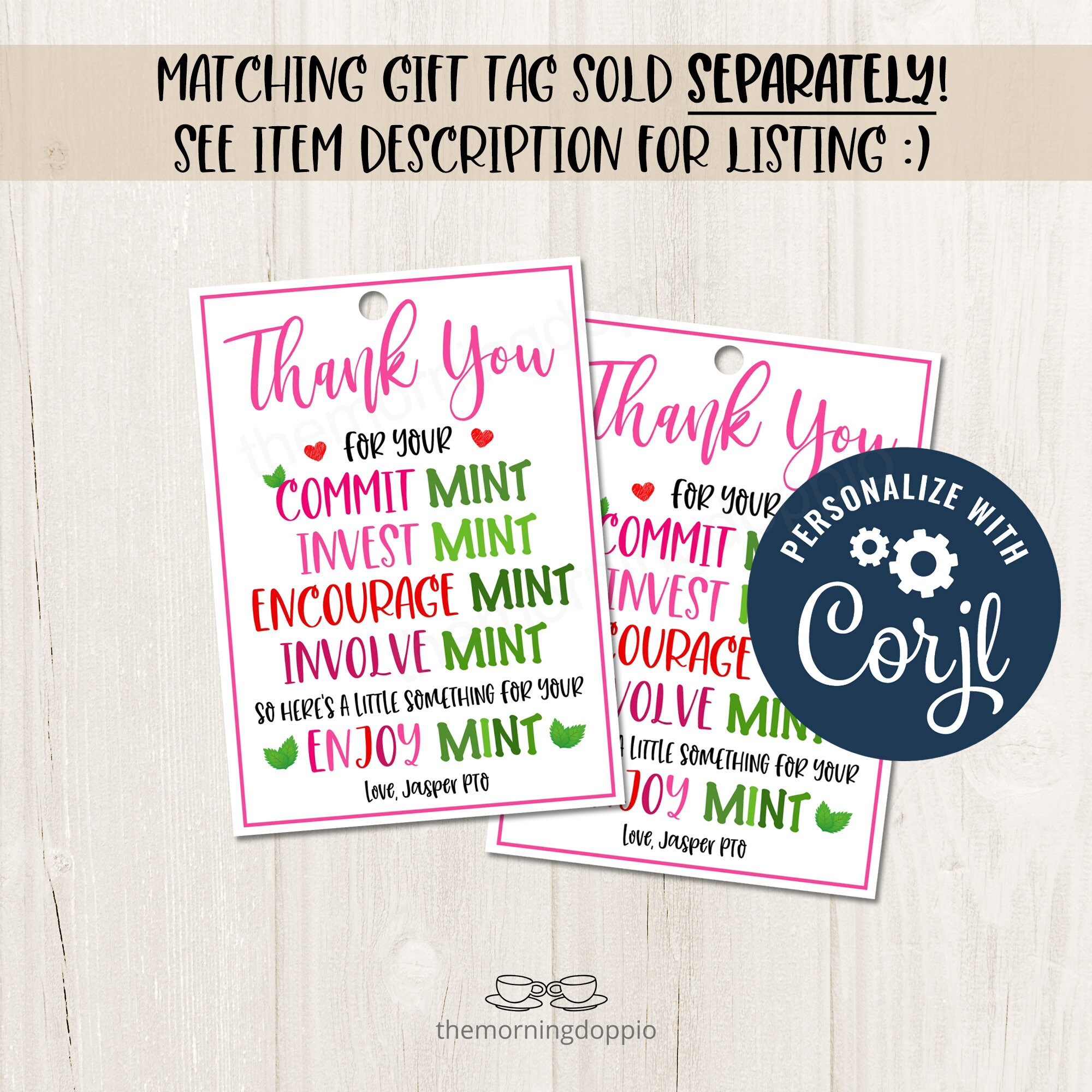 Printable MINT Gratitude Sign, Thank You Sign for Teachers Nurses ...