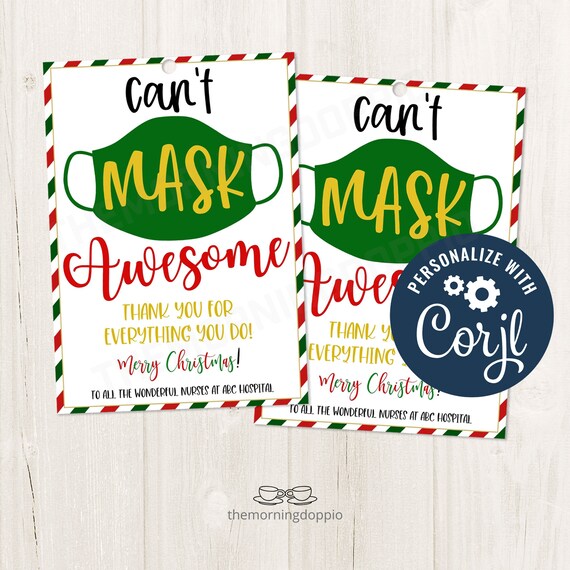 Printable/EDITABLE Can't mask AWESOME Christmas Gift Tag | Etsy