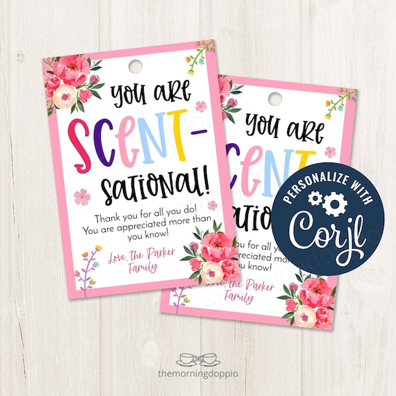 Printable/editable Scent-sational Sensational Flower Candle | Etsy