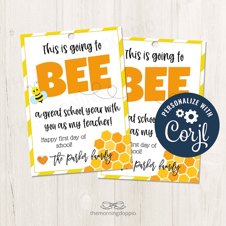 Printable/editable This is Going to Bee a Great School Year - Etsy