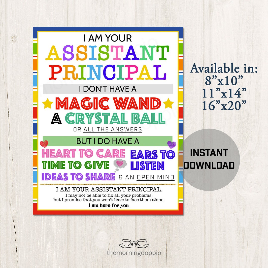 Printable I Am Your Assistant Principal Poster Decor, School Principal ...