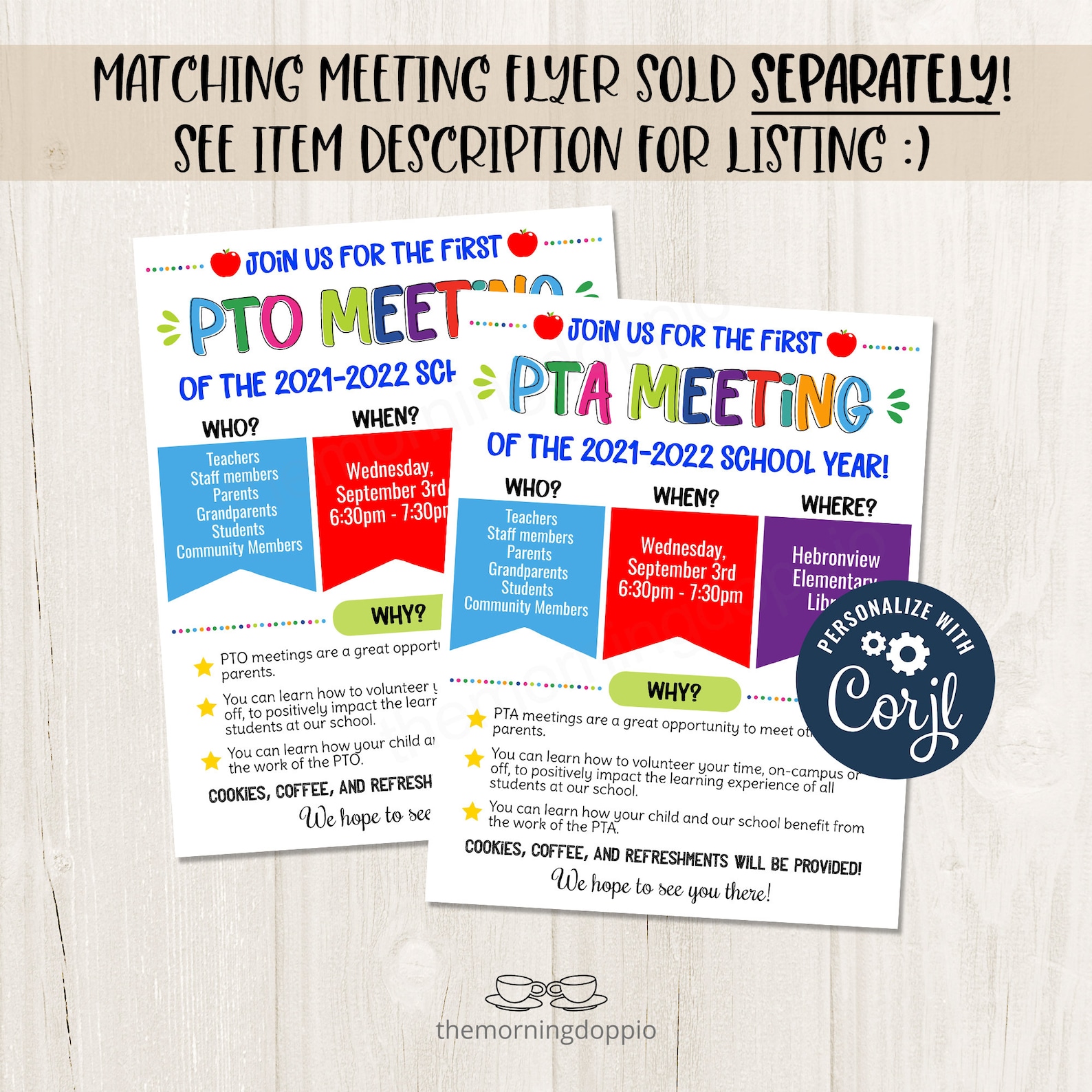 Printable/editable PTO PTA Monthly Events Template, Pto/pta Parent Volunteer Newsletter Calendar ...