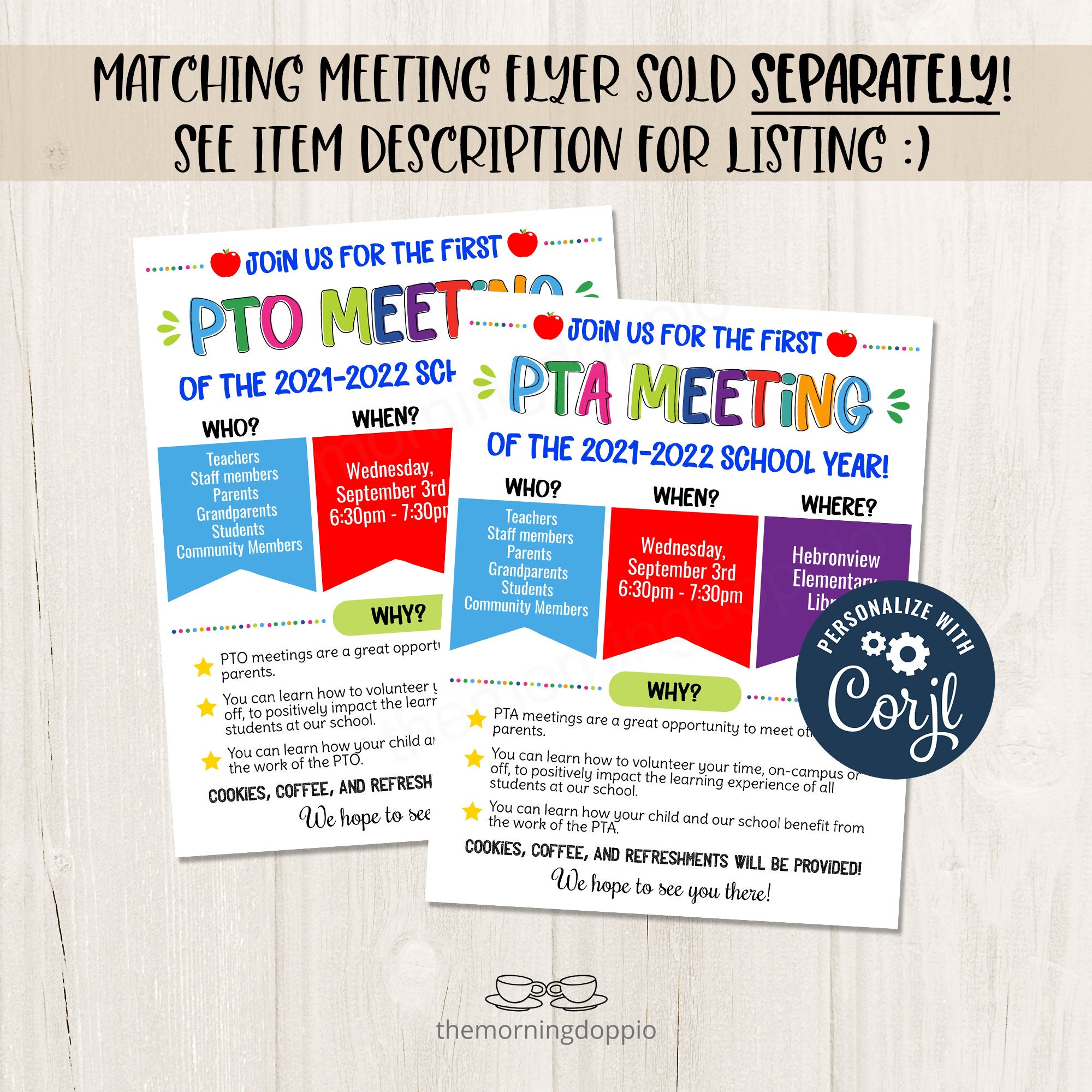 Printable/editable PTO PTA Monthly Events Template Pto/pta - Etsy