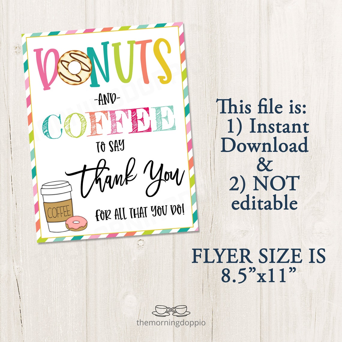 Printable Donuts and Coffee Appreciation Flyer for Nurses - Etsy