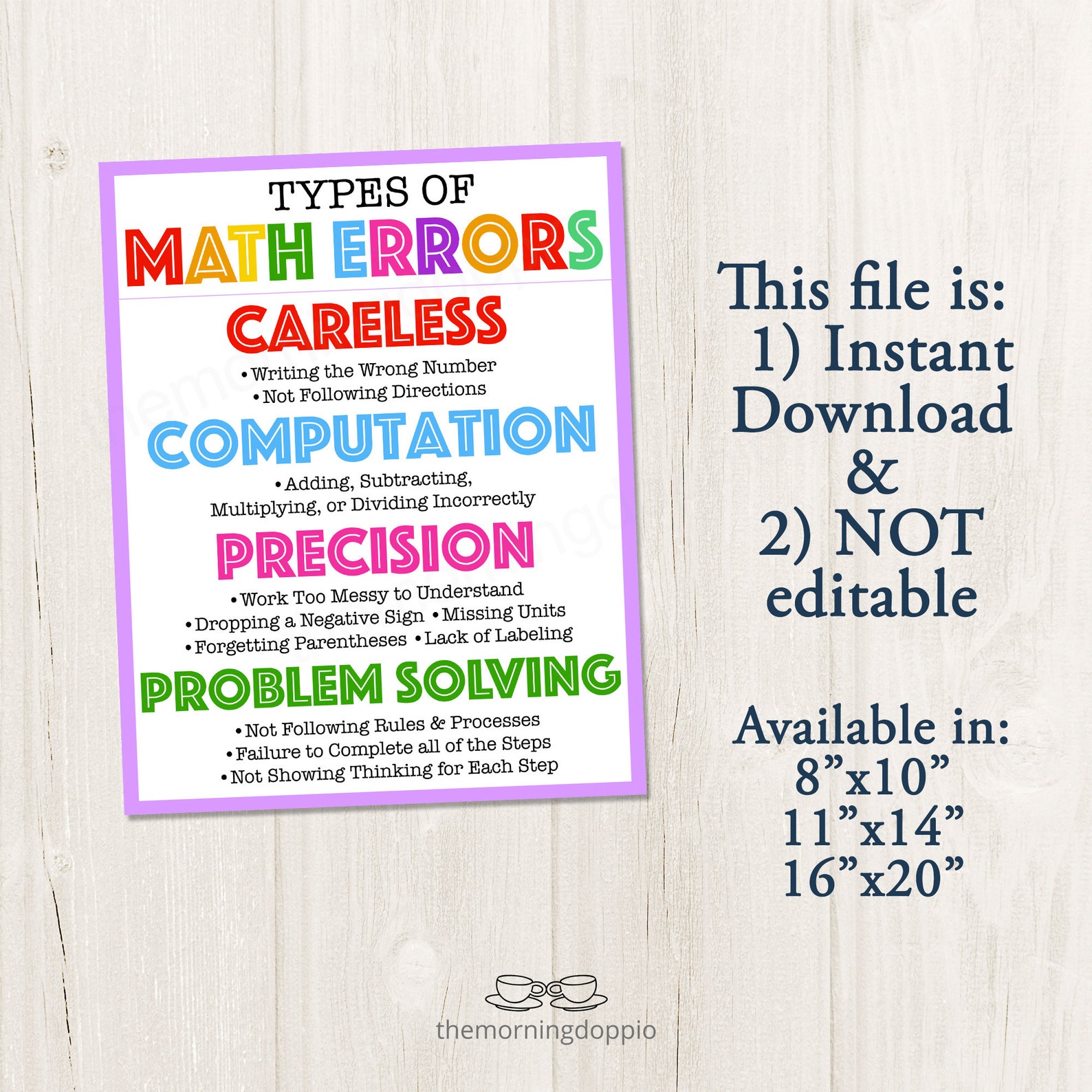 Printable Math Classroom Poster Decor Math Teacher Classroom - Etsy
