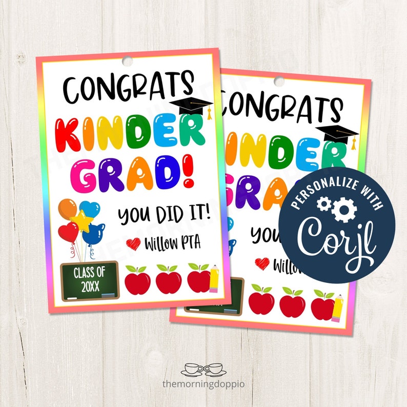 Printable/editable Congrats Kindergrad Kindergarten Graduation - Etsy
