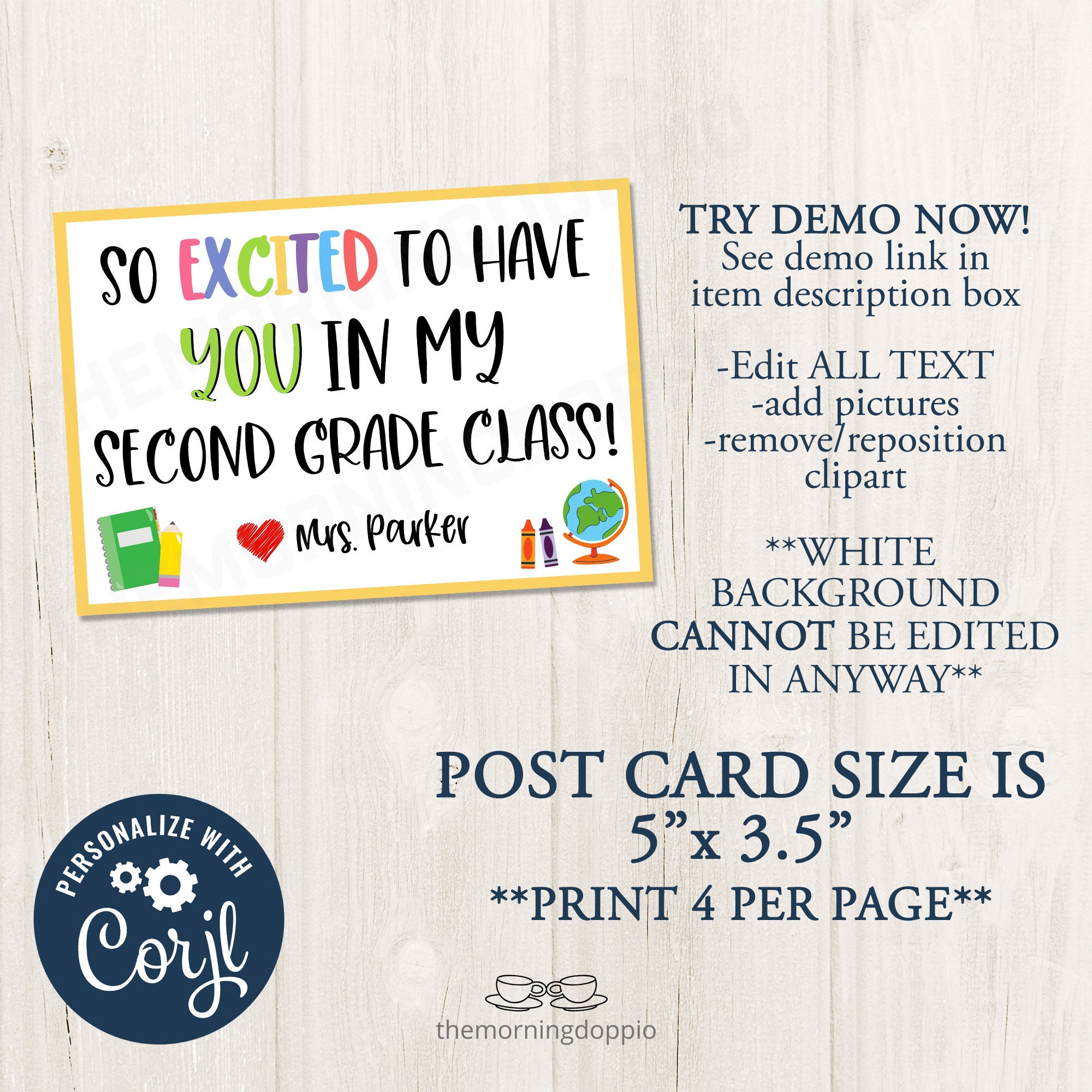 Printable/editable Back to School Postcard for Students - Etsy