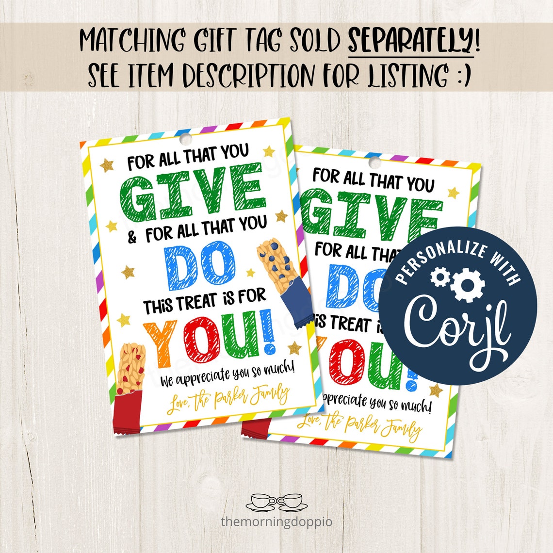 Printable Treat Snack Bar Appreciation Thank You Sign for - Etsy