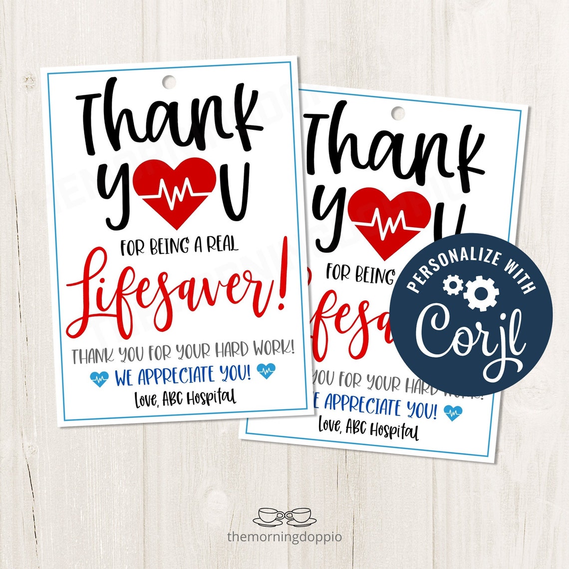 Printable/editable Thank You for Being a Real Lifesaver Gift - Etsy