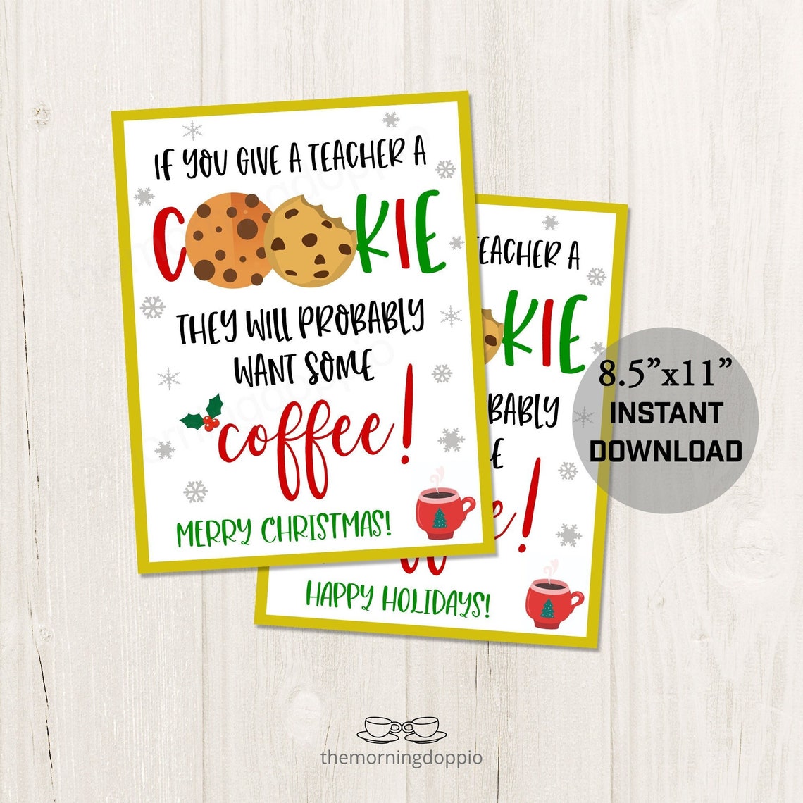 Printable If You Give a Teacher a Cookie She He Will Probably | Etsy