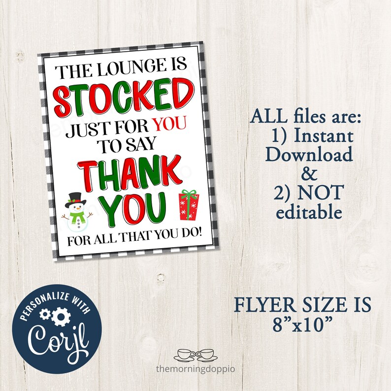 Printable Holiday Christmas Lounge is Stocked for You Appreciation ...