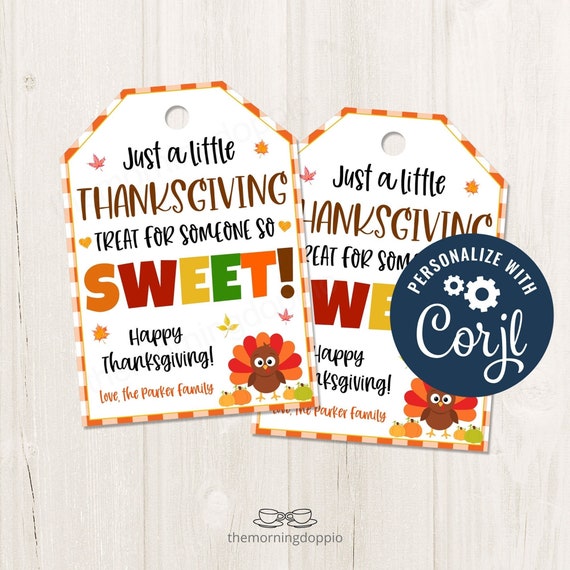 Printable/editable Thanksgiving Treat for Someone so Sweet | Etsy