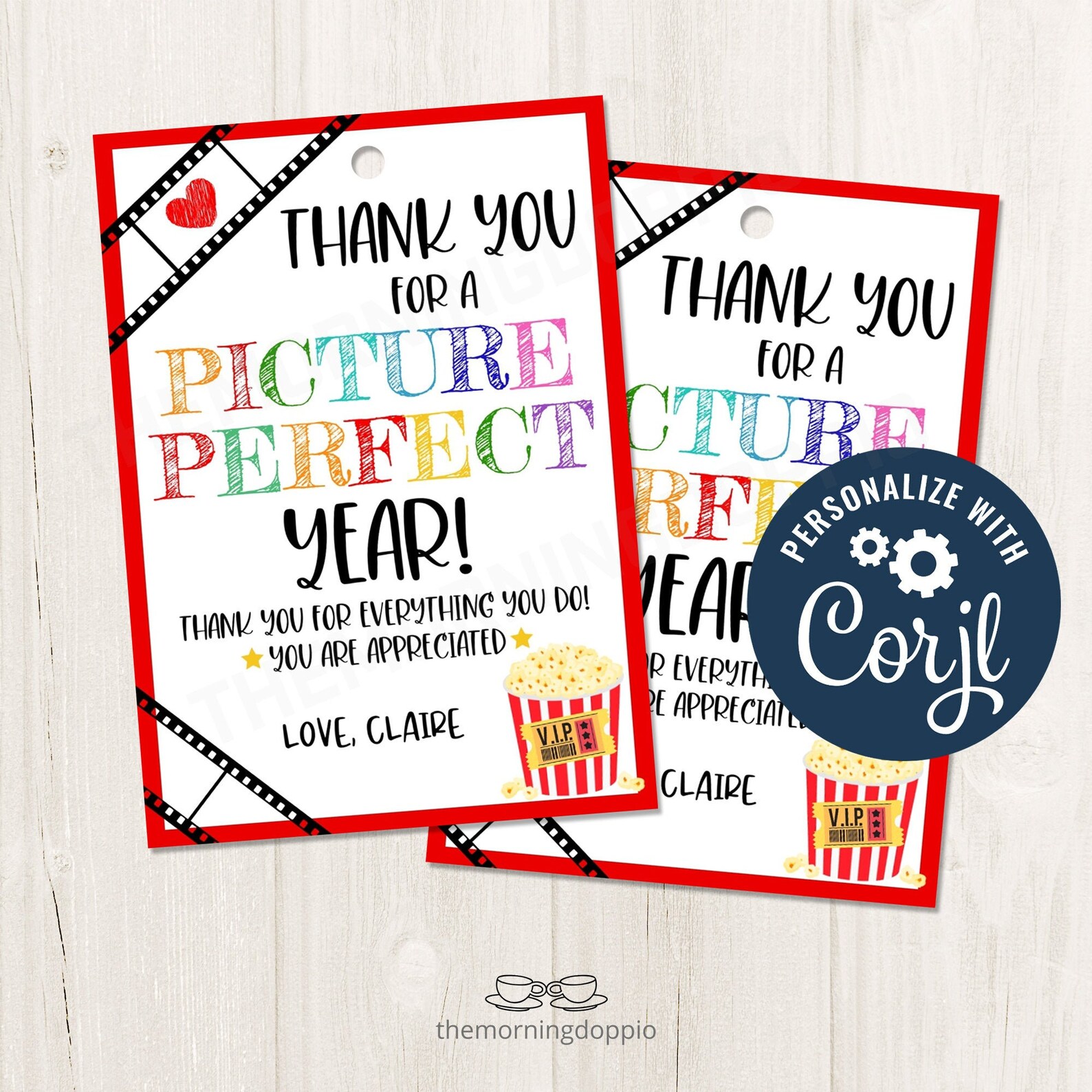 Printable/editable Thank You for a Picture Perfect Year Movie - Etsy