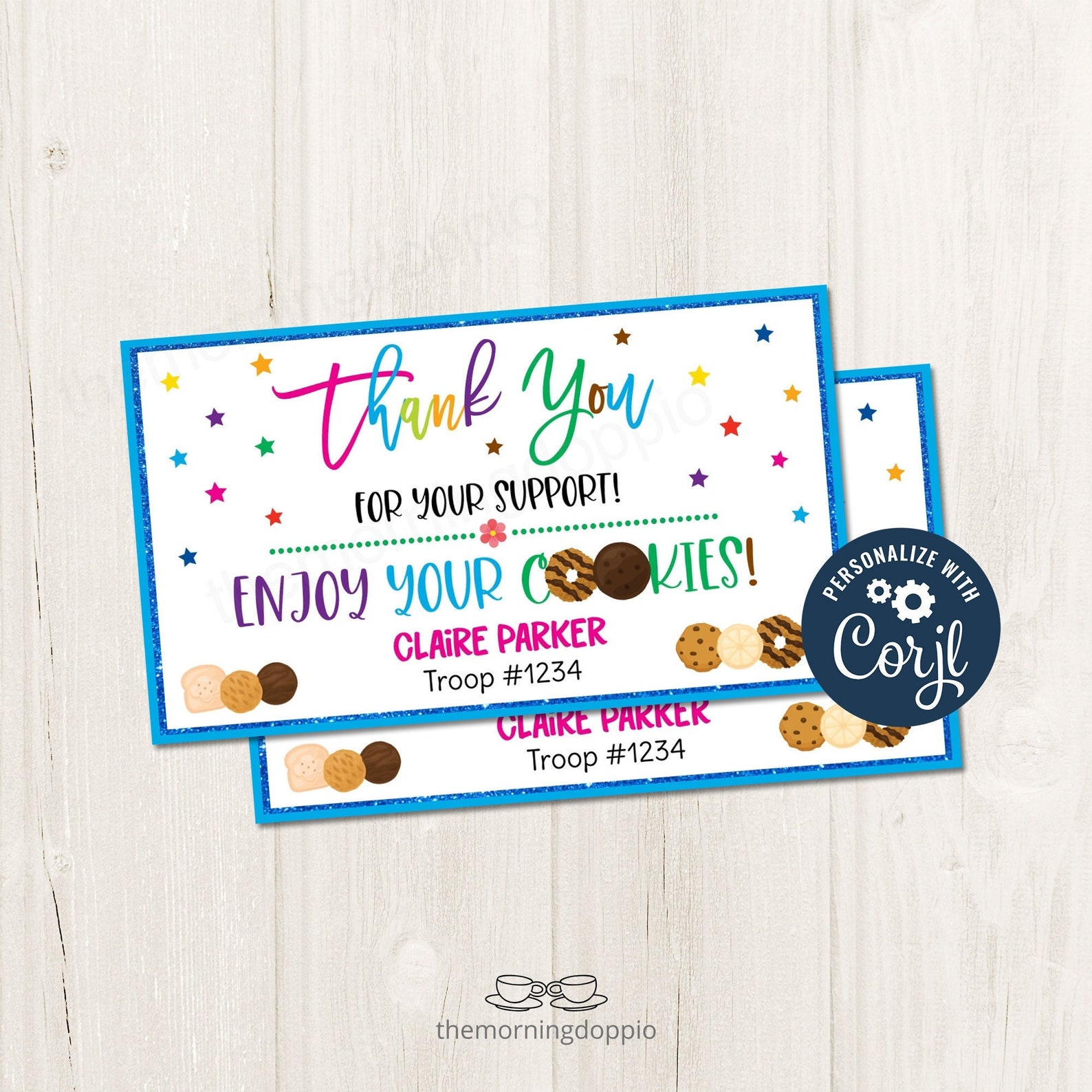 Printable/editable Scout Business Card Cookie Sales Thank You | Etsy