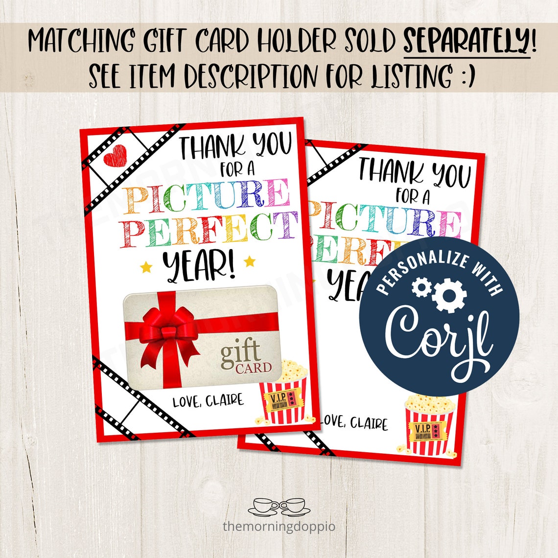 Printable/editable Thank You for a Picture Perfect Year Movie Gift Tag ...