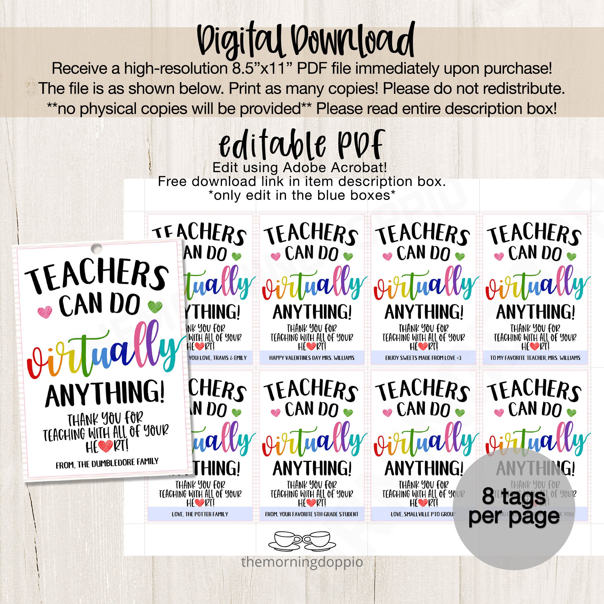 Printable/editable Teachers Can Do Virtually Anything Gift Tag, Virtual ...