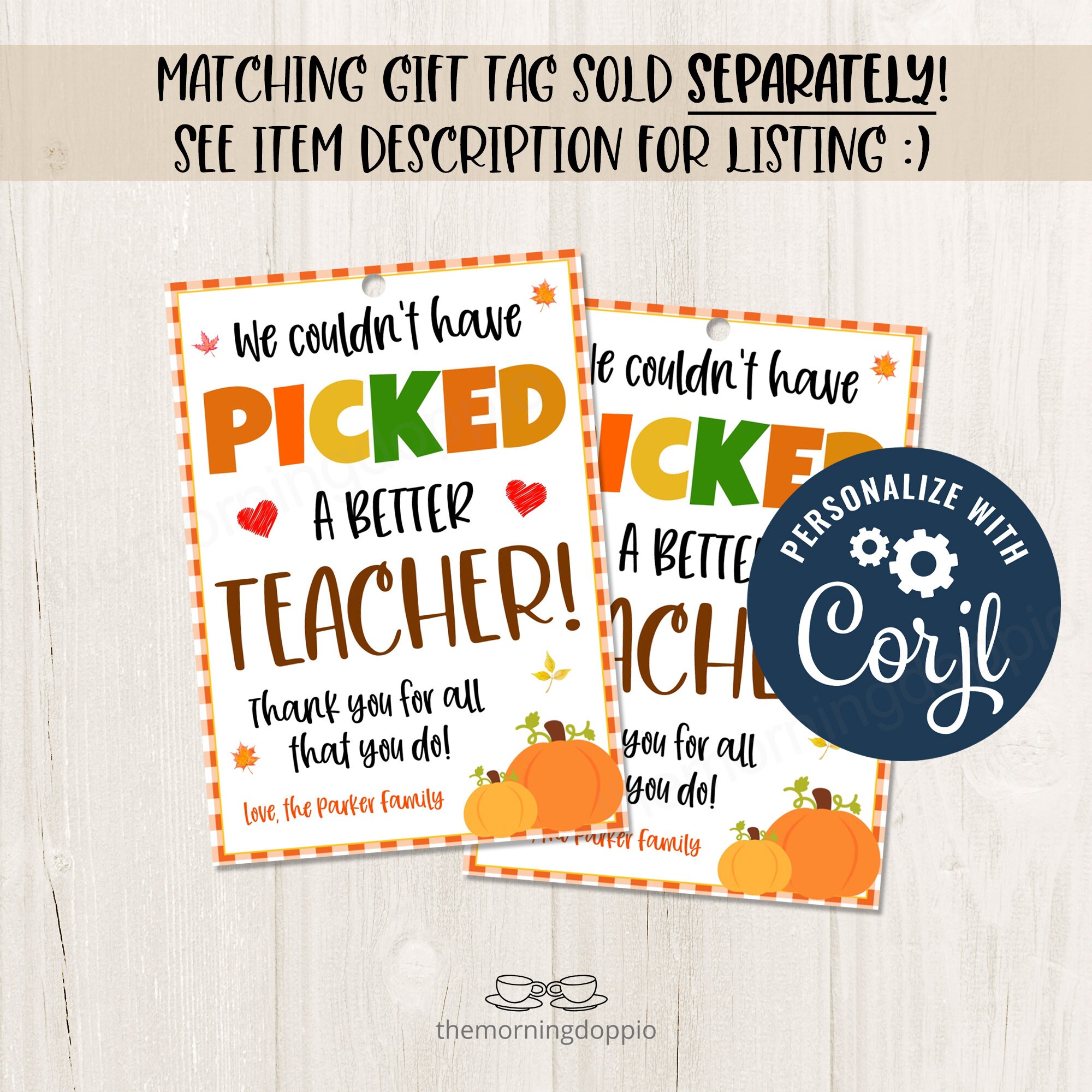 Printable We Couldn't Have Picked Better Teachers Thank - Etsy