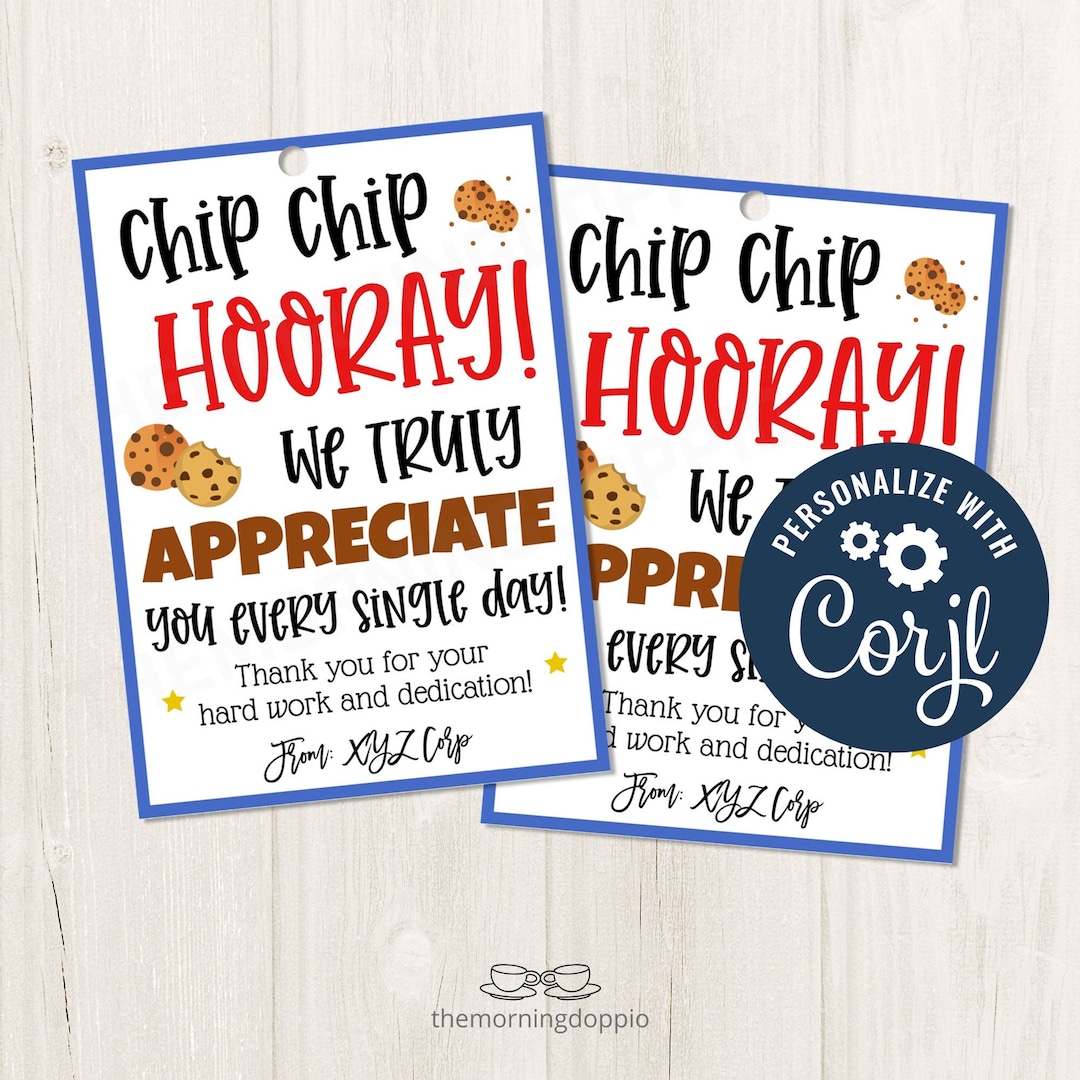 Printable/editable Cookie Thank You Cookie Treat Gift Tag for Employee ...