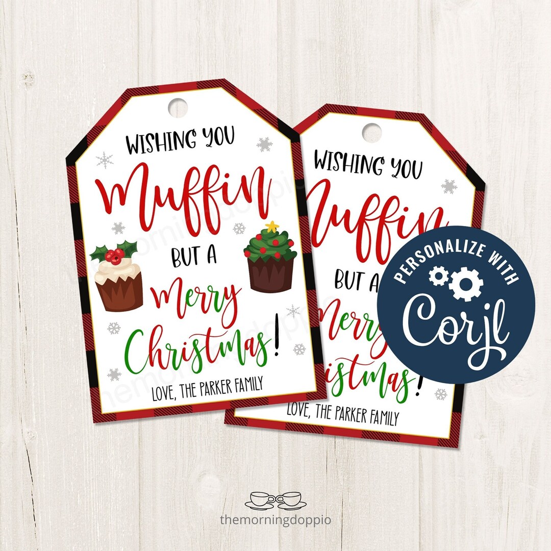 Printable/editable Wishing You Muffin but a Merry Christmas Holiday ...