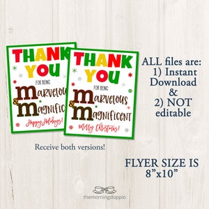 Printable You Are Marvelous and Magnificent M&M Christmas Holiday Sign ...