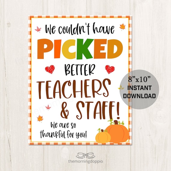 Printable We Couldn't Have Picked Better Teachers and | Etsy